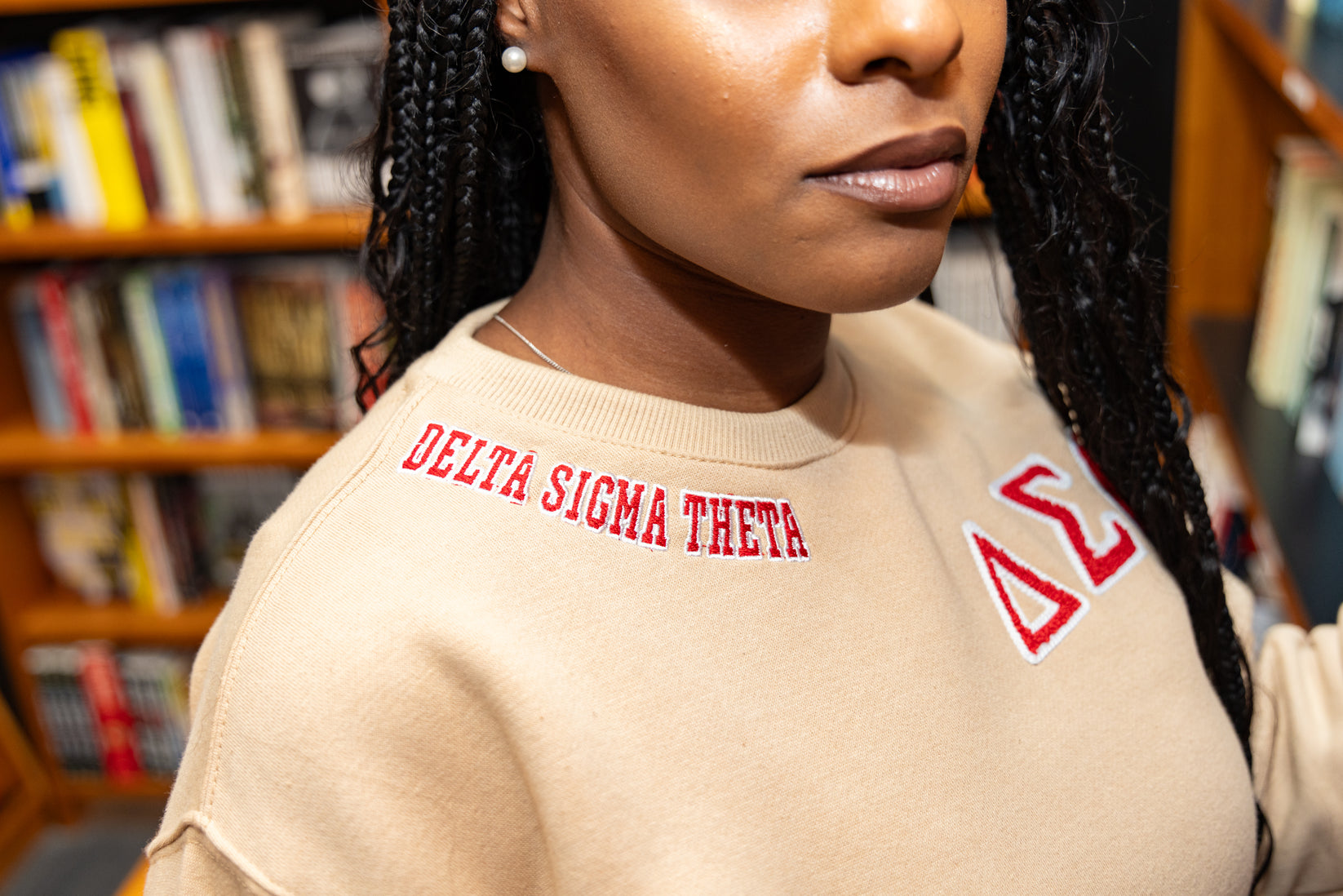 Delta Sigma Theta Sorority, Inc. CHENILLE BACK DESIGN SWEATSHIRT (TAN ...